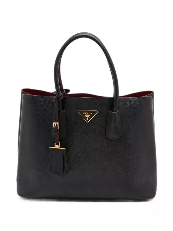 Prada Saffiano Cuir Double-handle Tote Bag - Black