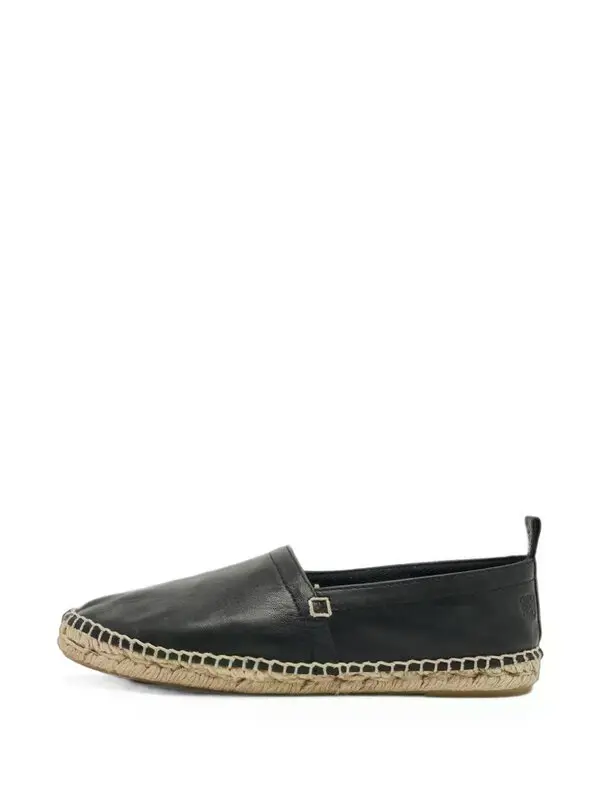 Loewe Flat Leather Espadrilles - Black