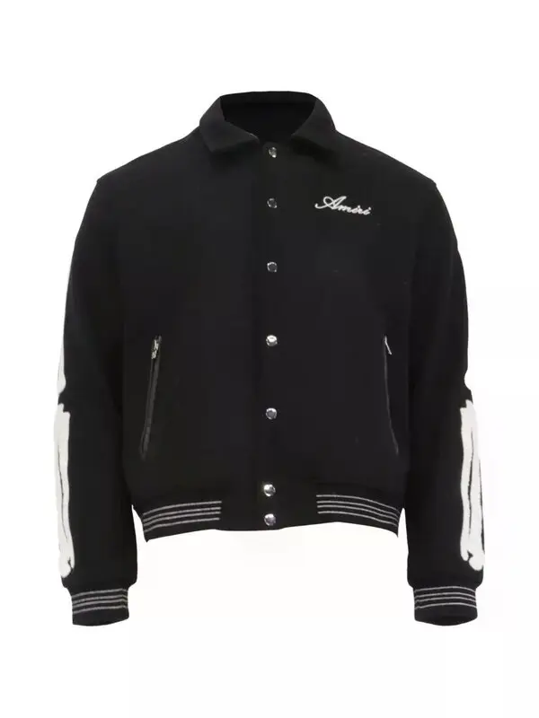 Amiri Logo-embroidered Bomber Jacket - Black