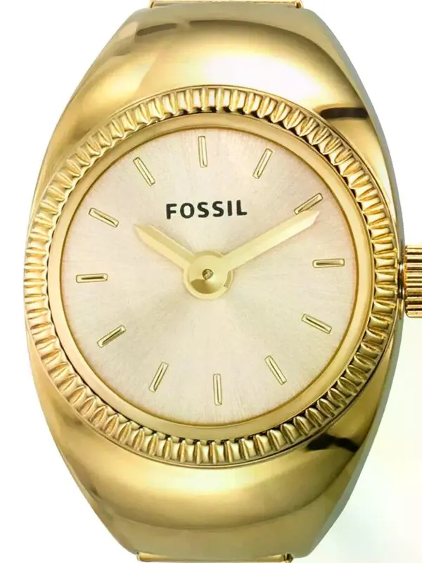 Fossil Gold Tone Logo Print Watch