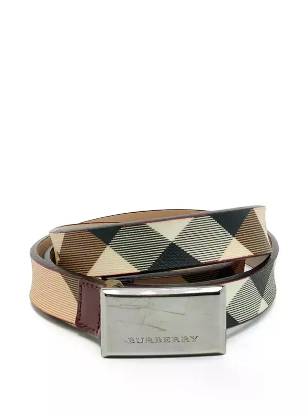 Burberry Nova Check Leather Belt - Neutrals