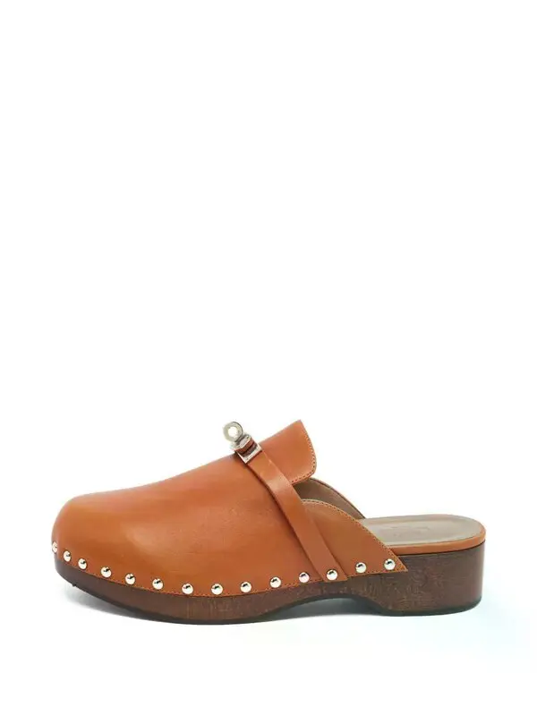 Hermès Carlotta Leather Mules - Brown