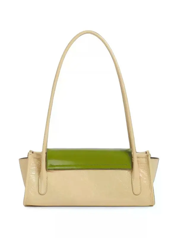 Marni Cream And Green Leather Trunkette Bag