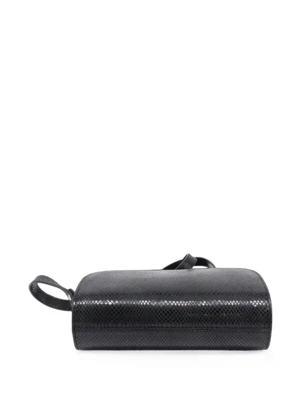 A.p.c. Demi-lune Snake-embossed Crossbody Bag - Black
