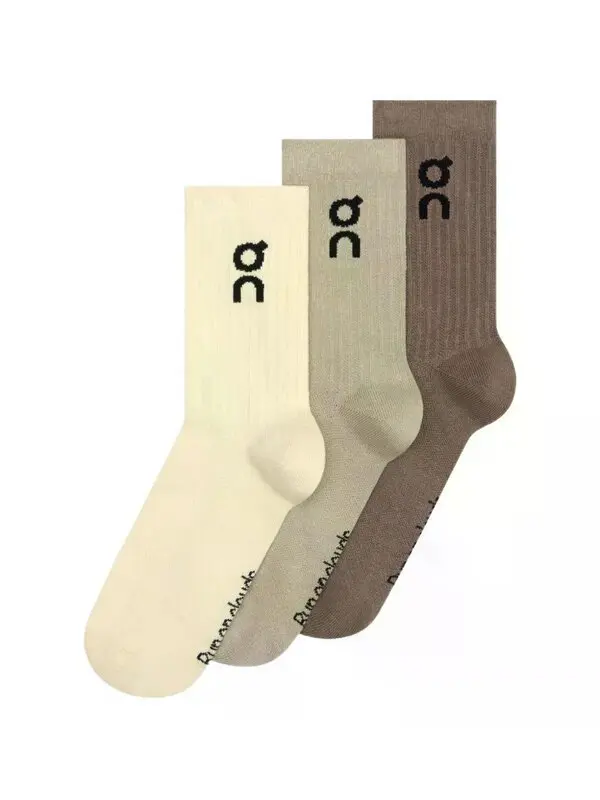 On High Logo-intarsia Socks - Neutrals