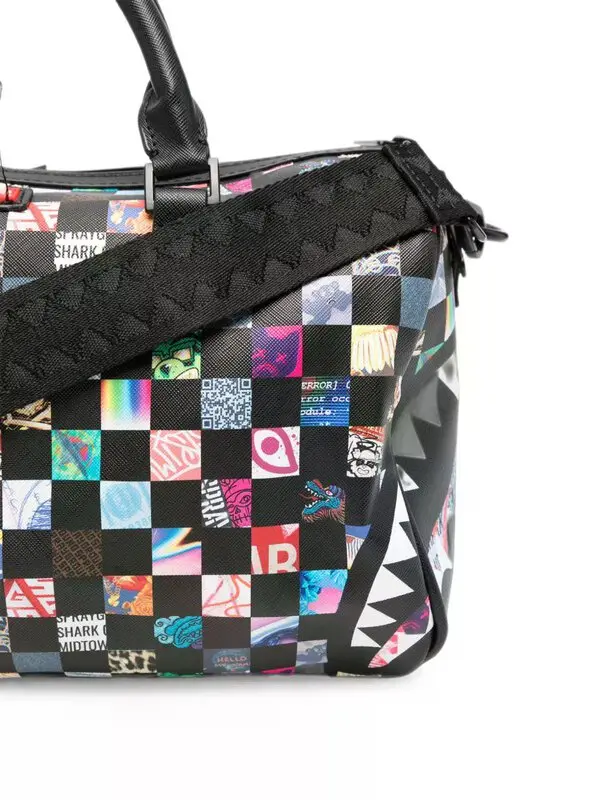 SPRAYGROUND Mini Shark Mouth Checkered Duffle Bag