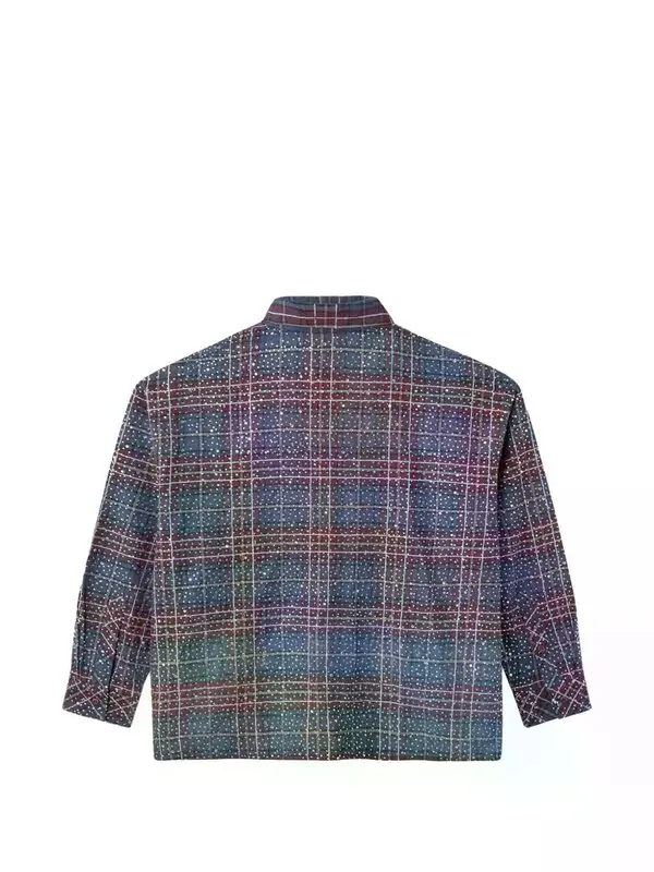 HAPPY MEMORIES DON'T DIE Rhinestone-embellished Checked Shirt