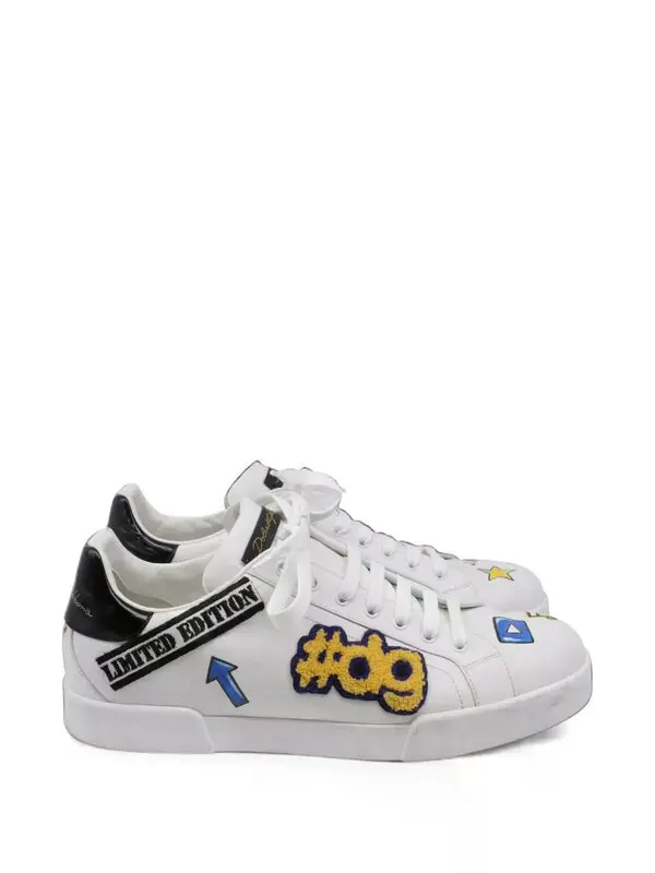 Dolce & Gabbana Leather Patch Detail Sneakers - White