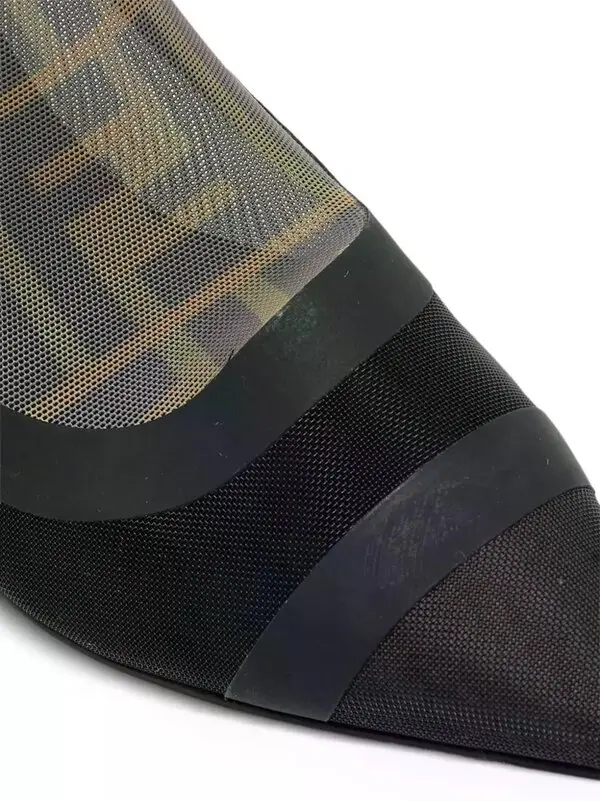Fendi Ff Logo Print Mesh Sock Boots