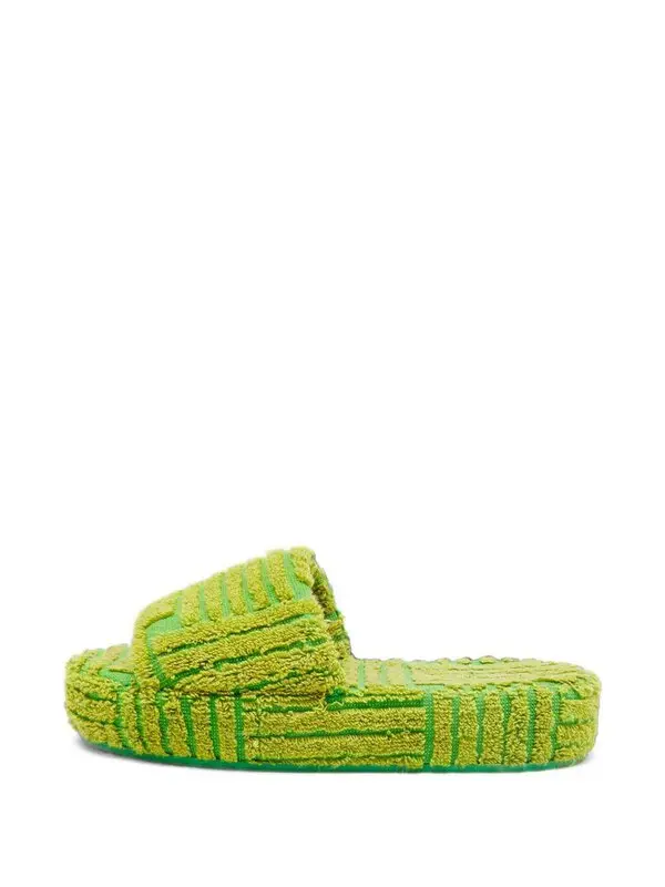 Bottega Veneta Resort Sponge Flat Sandals - Green