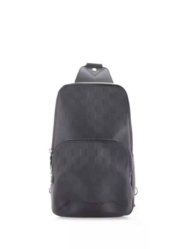 LOUIS VUITTON Avenue Sling Bag Damier Infini Leather Shoulder Bag - Black
