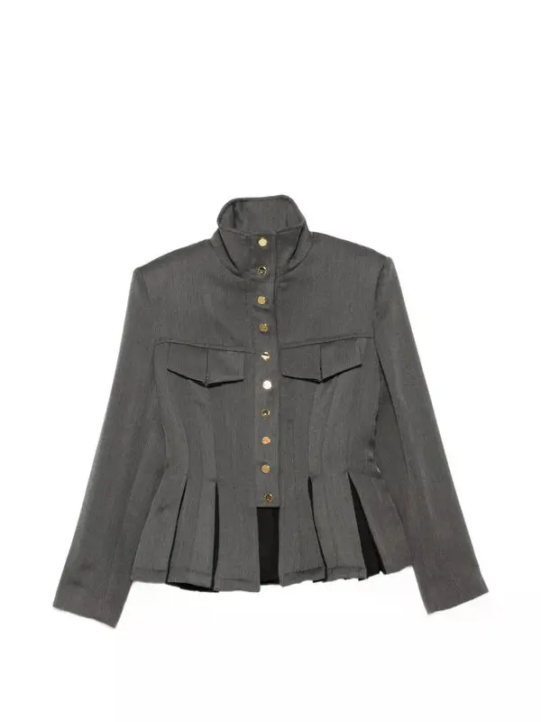 Elisabetta Franchi Peplum-hem High-neck Fitted Jacket
