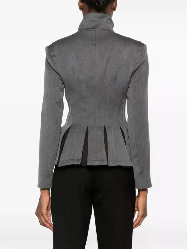 Elisabetta Franchi Peplum-hem High-neck Fitted Jacket