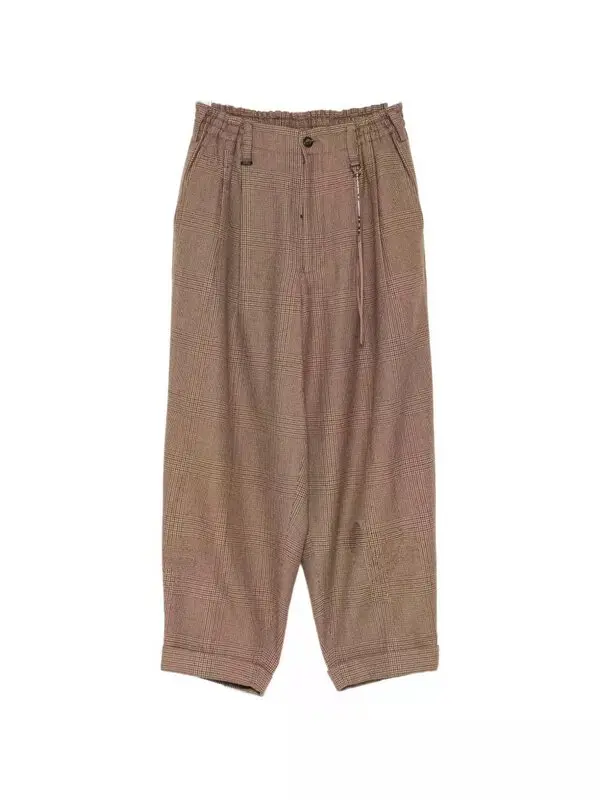 MASTERMIND WORLD Glen-check Pleated Trousers