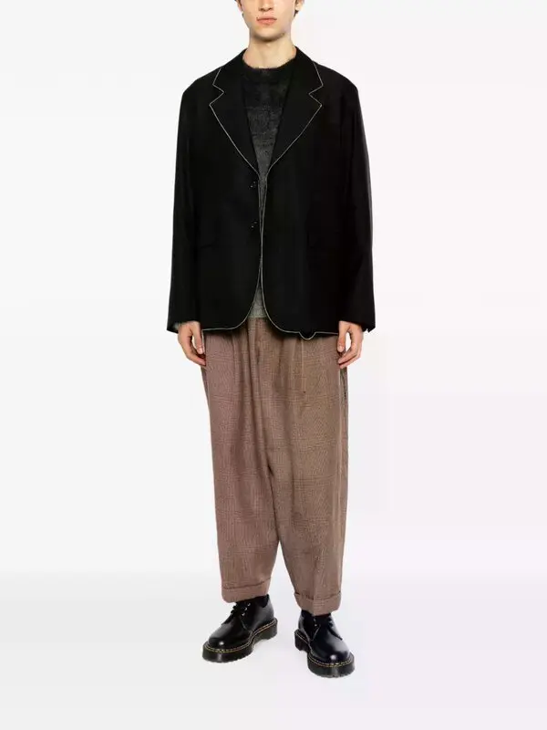 MASTERMIND WORLD Glen-check Pleated Trousers