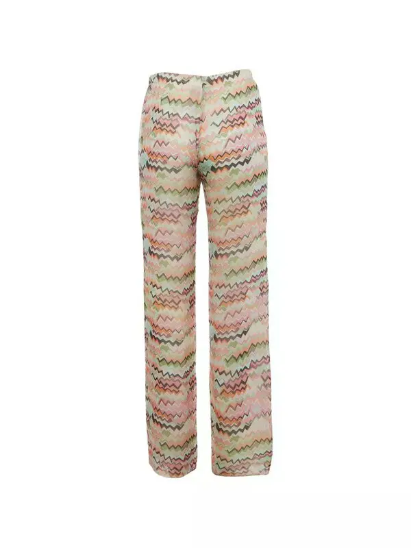 Missoni Zigzag-print Straight-leg Trousers - Neutrals