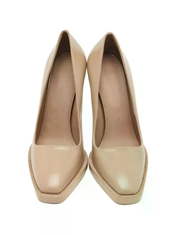 FERRAGAMO Square Toe Stiletto Heel Pumps