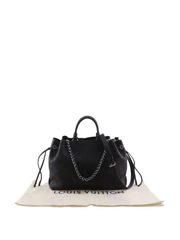 LOUIS VUITTON Monogram Mahina Bella Tote Satchel - Black
