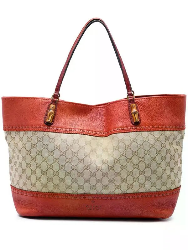 Gucci 2016-2026 Large Gg Canvas Laidback Crafty Tote Bag - Orange