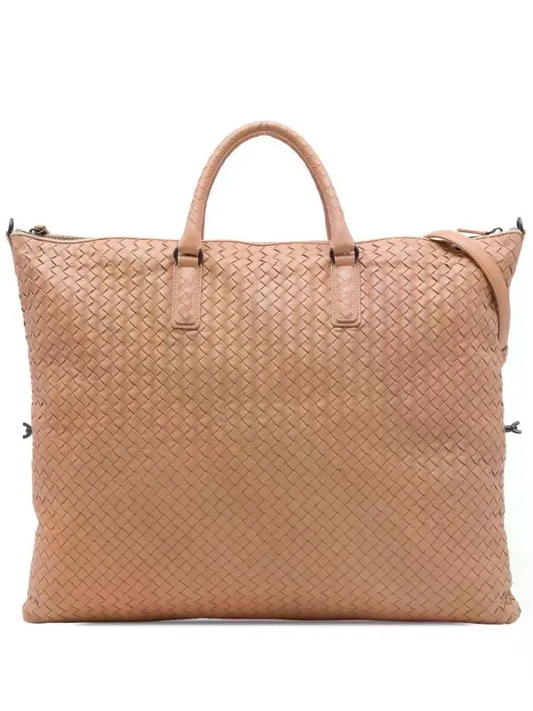 Bottega Veneta 2012-2026 Maxi Nappa Intrecciato Convertible Tote Travel Bag - Neutrals