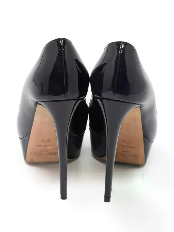 JIMMY CHOO Luna Patent Peep-toe Pumps - Black