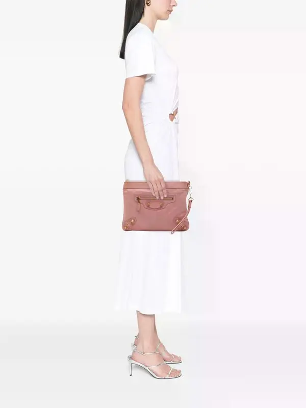 Balenciaga 2013 Lambskin Motocross Giant 12 Clutch Bag - Pink