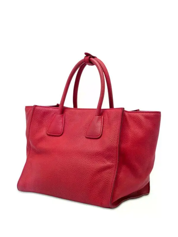 Prada 2013-2026 Vitello Daino Front Pocket Open Convertible Tote Satchel