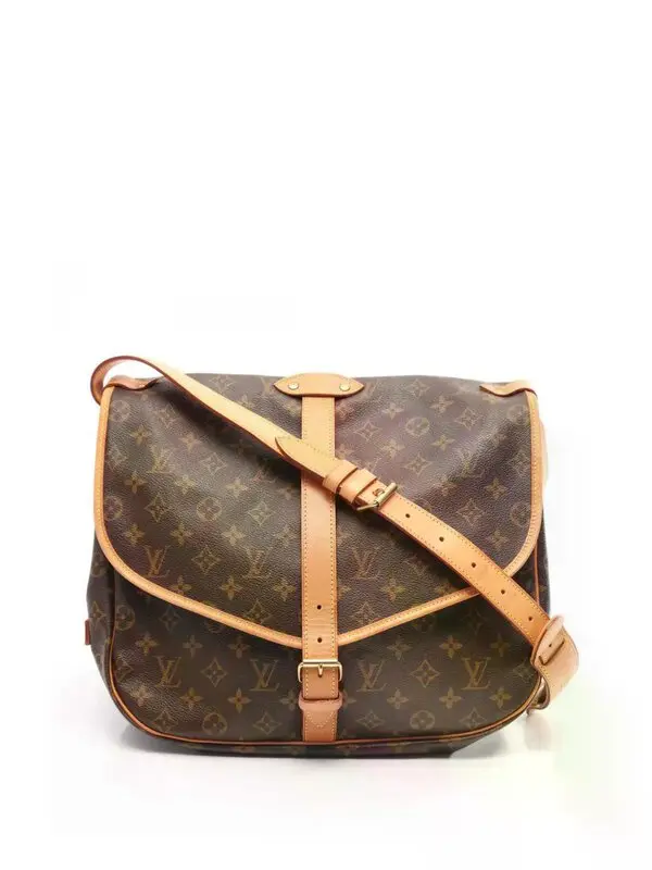 LOUIS VUITTON 2000 Monogram Saumur 35 Crossbody Bag - Brown