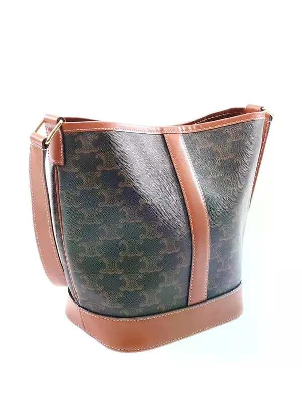 Celine 2000-2026 Small Triomphe Coated Canvas Bucket Bag - Brown