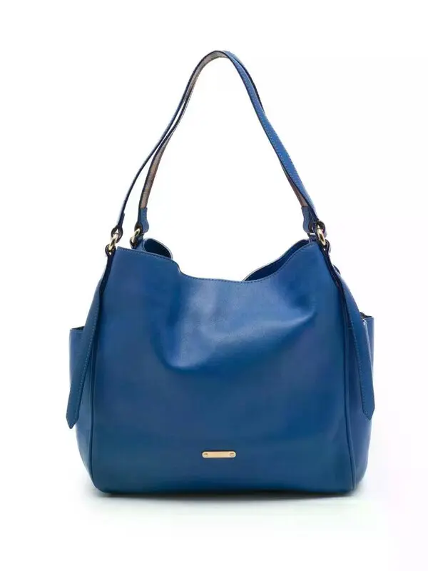Burberry 2000-2017 Small Grained Calfskin Canterbury Tote Bag - Blue