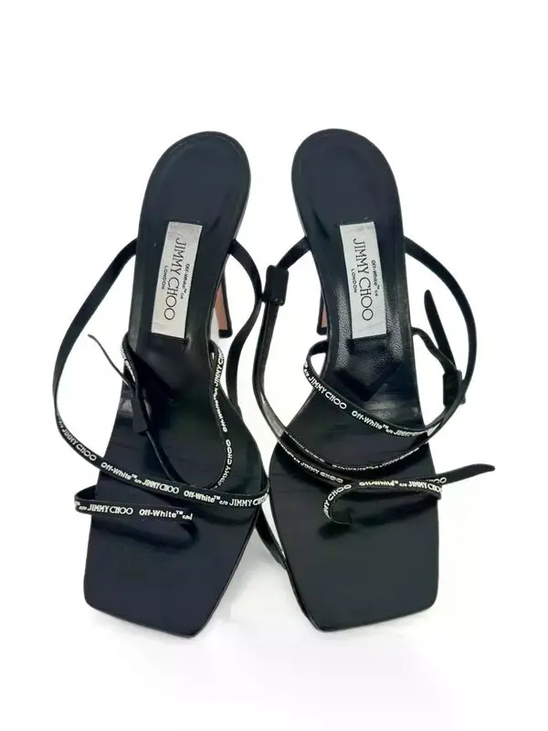 JIMMY CHOO X Off-white Jane 100 Leather Sandals - Black
