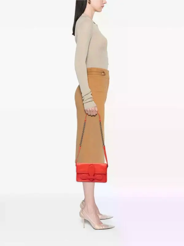 Bottega Veneta 2012-2026 Intrecciato Trimmed Nappa Rialto Shoulder Bag - Orange