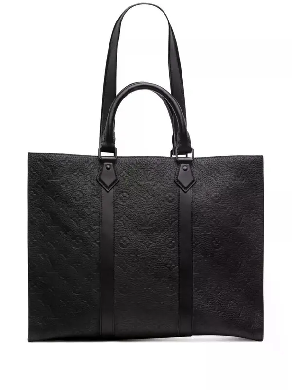 LOUIS VUITTON 2022-2026 Monogram Taurillon Sac Plat 24h Satchel - Black