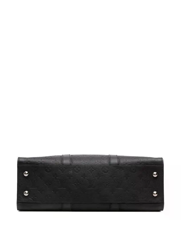 LOUIS VUITTON Monogram Taurillon Sac Plat 24h Satchel - Black