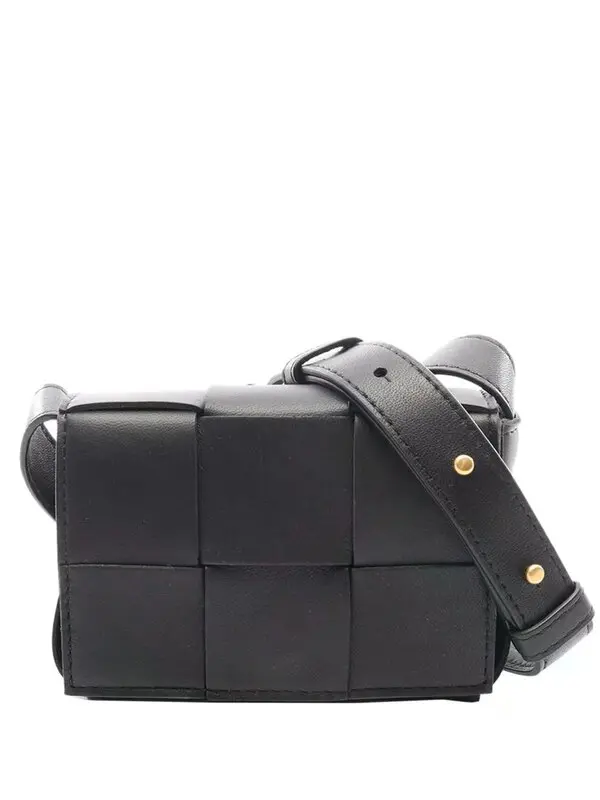 Bottega Veneta 2012-2026 Candy Nappa Intrecciato Cassette Crossbody Bag - Black