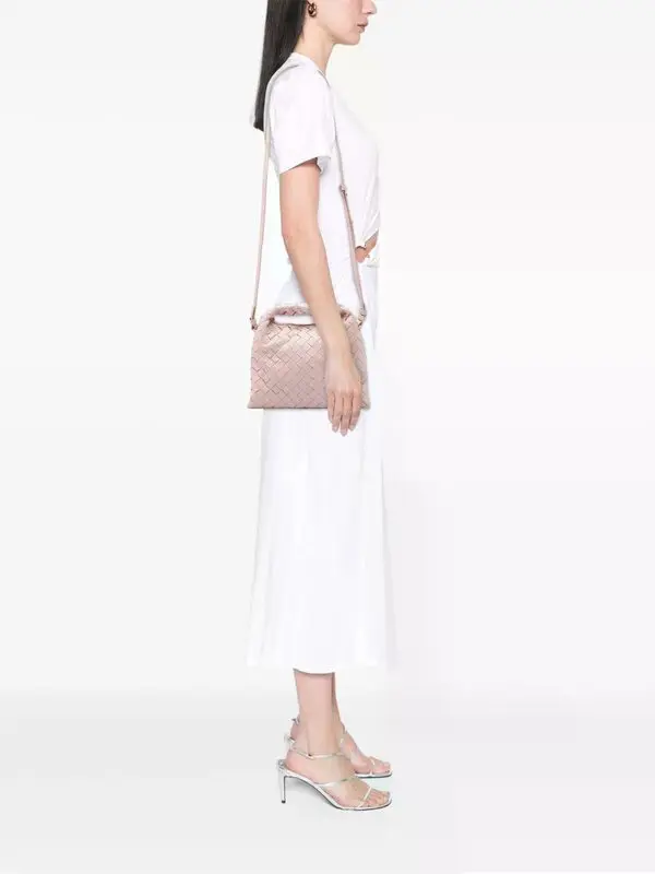 Bottega Veneta Mini Nappa Intrecciato Hop Satchel - Pink
