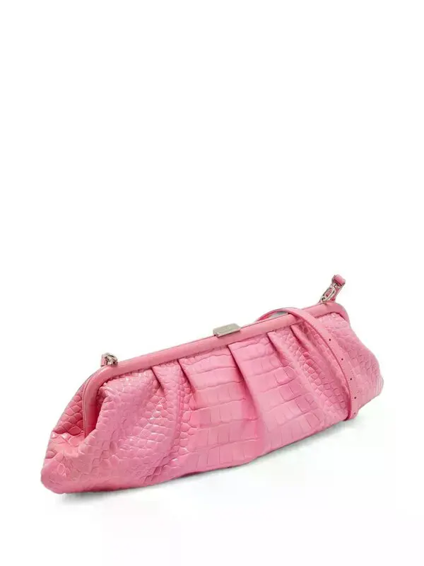 Balenciaga Xl Cloud Croc-embossed Clutch Bag