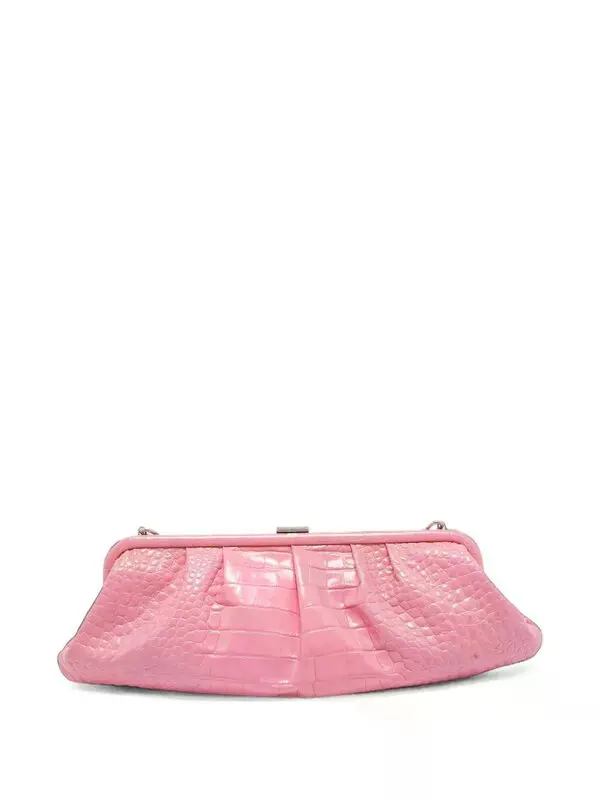 Balenciaga Xl Cloud Croc-embossed Clutch Bag