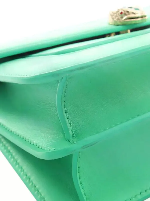 BVLGARI 2010-2026 Leather Serpenti Forever Maxi Chain Top Handle Bag Satchel - Green