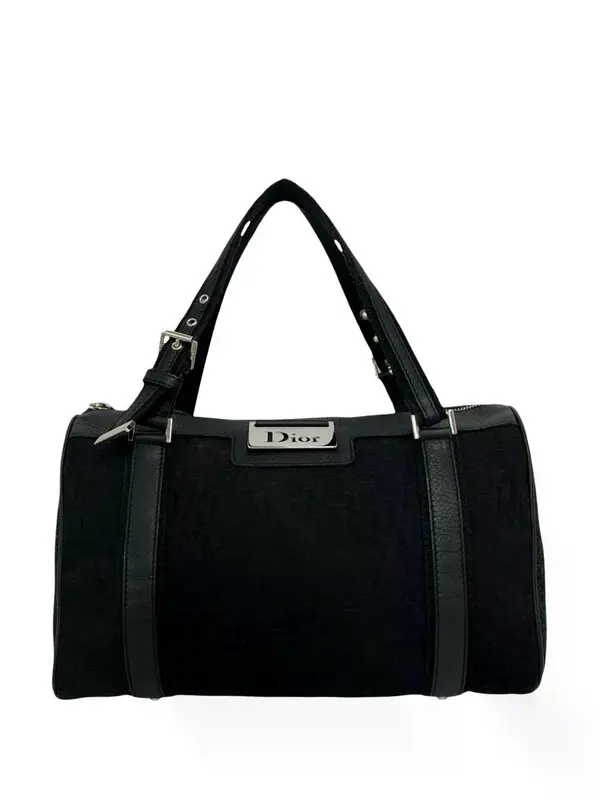 Dior 20th Century Small Diorissimo Trotter Canvas Street Chic Boston Bag - Black