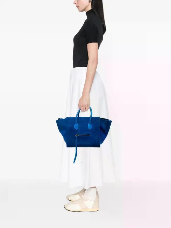 Celine 2012 Medium Suede Phantom Luggage Tote Bag - Blue