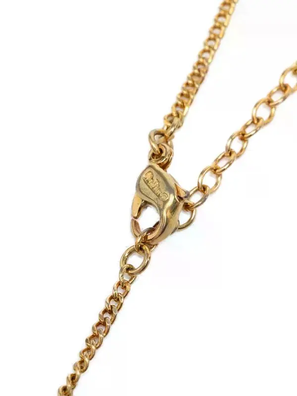 Dior Plated Strass Cd Logo Pendant Necklace