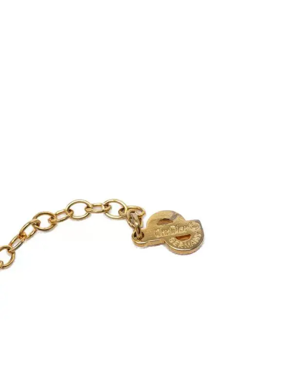 Dior Plated Strass Cd Logo Pendant Necklace