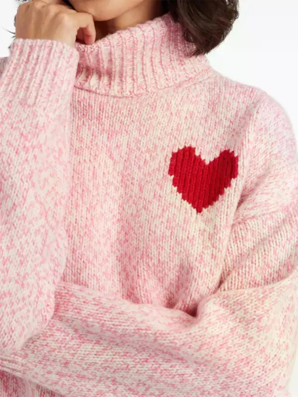 Chinti & Parker Heart-motif Roll-neck Sweater