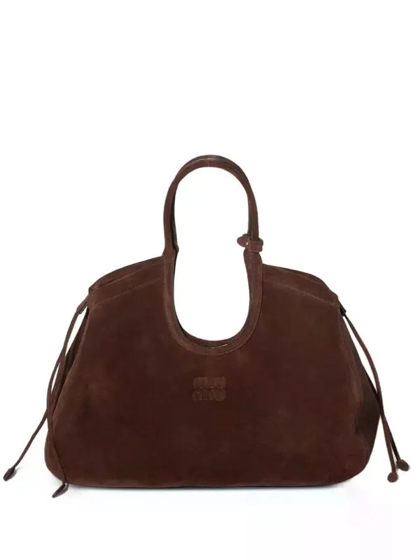 Miu Miu Ivy Suede Tote Bag - Brown