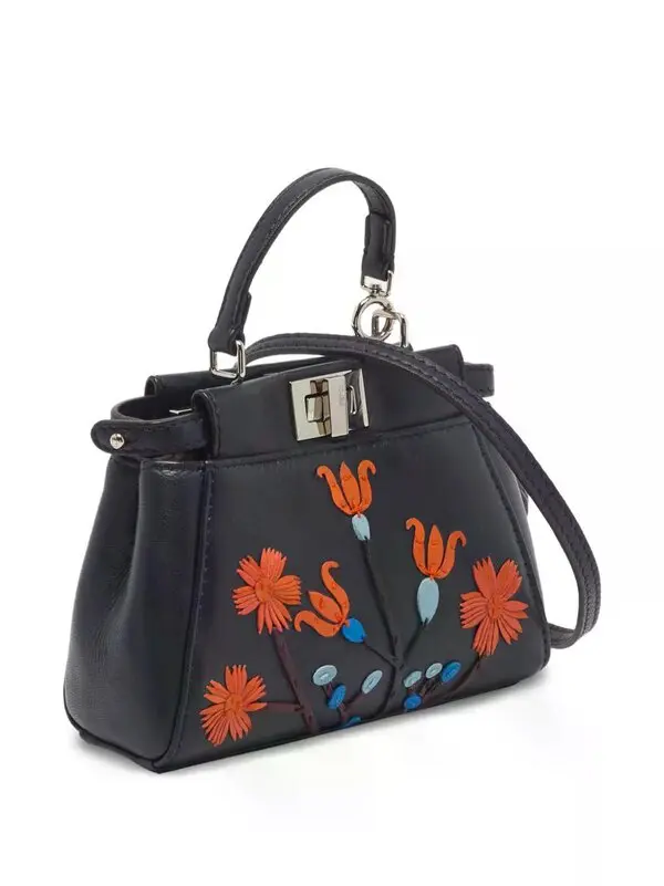Fendi Micro Embroidered Peekaboo Crossbody Bag