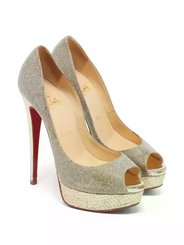 CHRISTIAN LOUBOUTIN Lady Peep Python-embossed Stiletto Sandals