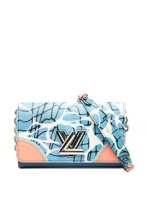 LOUIS VUITTON 2015 Epi Aqua Twist Wallet On Chain Crossbody Bag - Blue
