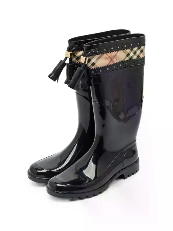 Burberry Haymarket Tassel Rain Boots