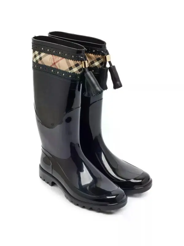 Burberry Haymarket Tassel Rain Boots